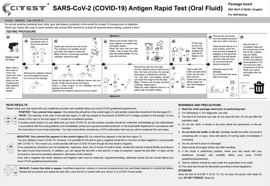 SARS-CoV-2 (COVID-19) Antigen Rapid Test (Oral Fluid) – For Self ...